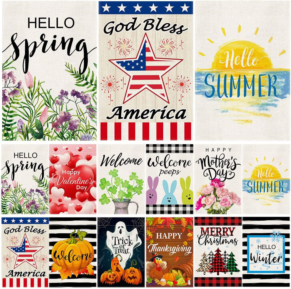 Burlap Seasonal Garden Flags | Michaels