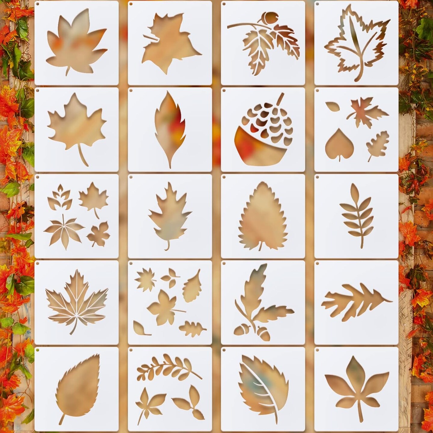 20 Pieces Autumn Leaf Stencils | Michaels