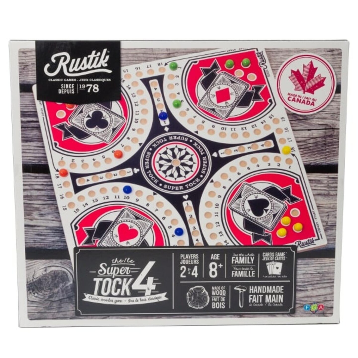 Rustik: 4-Player Tock Pachisi Game W/ 15" Handmade Wooden Playing Board ...
