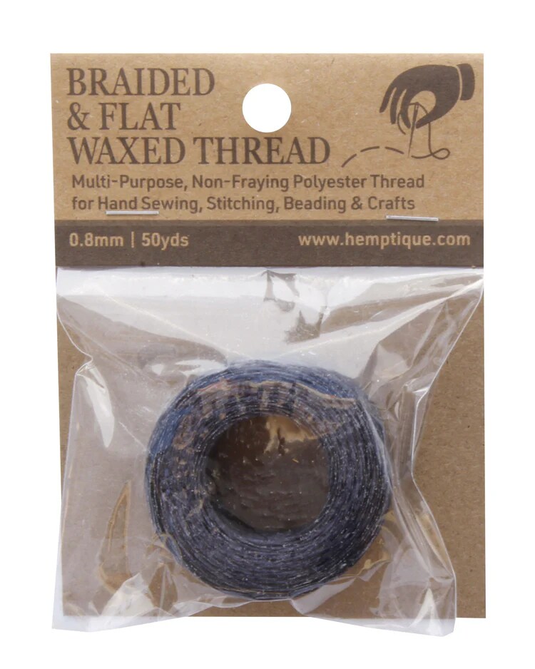 Hemptique Multi-Purpose 0.8mm Braided & Flat Poly Waxed Thread Card ...