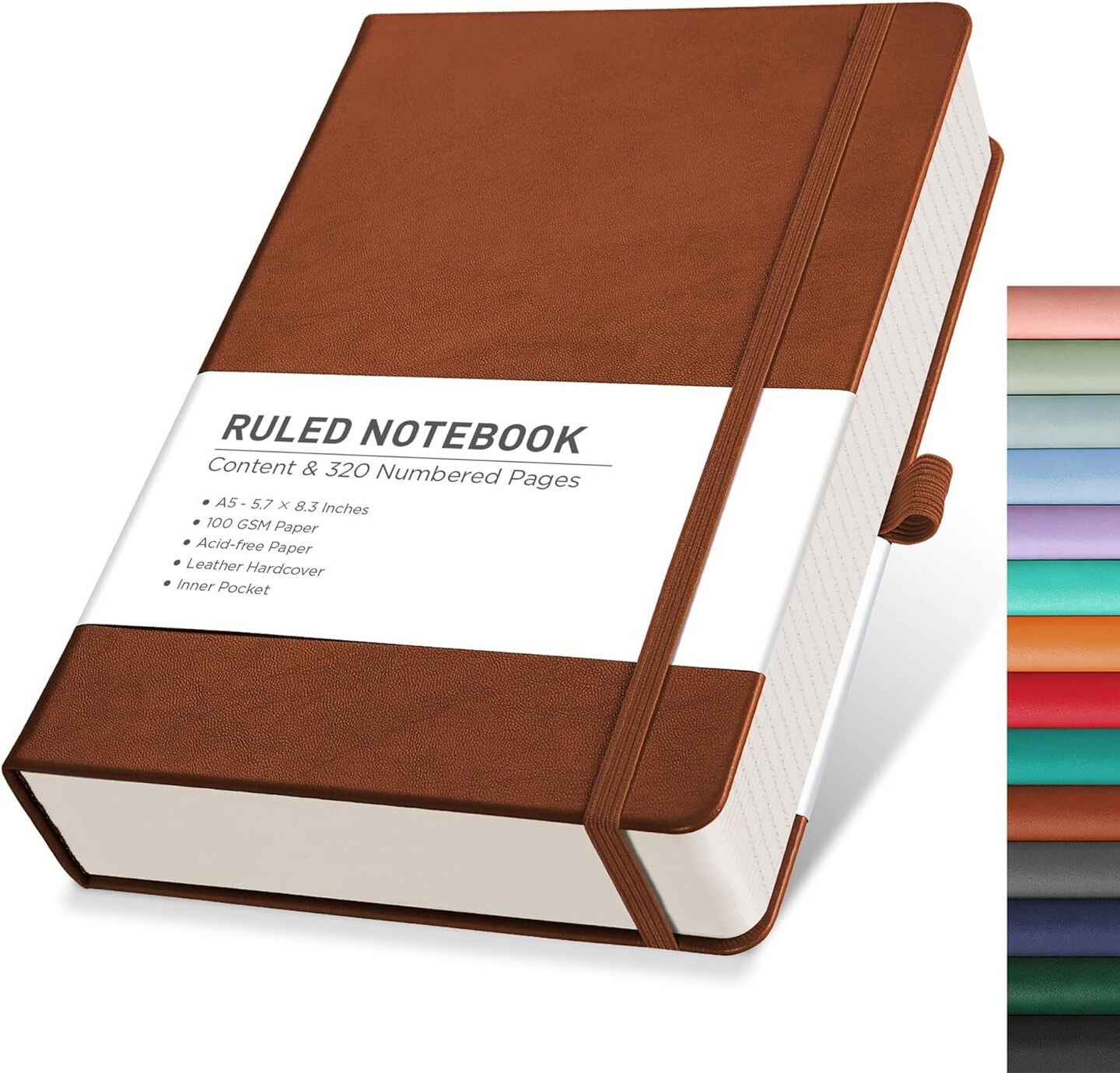 Notebook Journal - A5 College Ruled Notebook with 320 Numbered Pages ...
