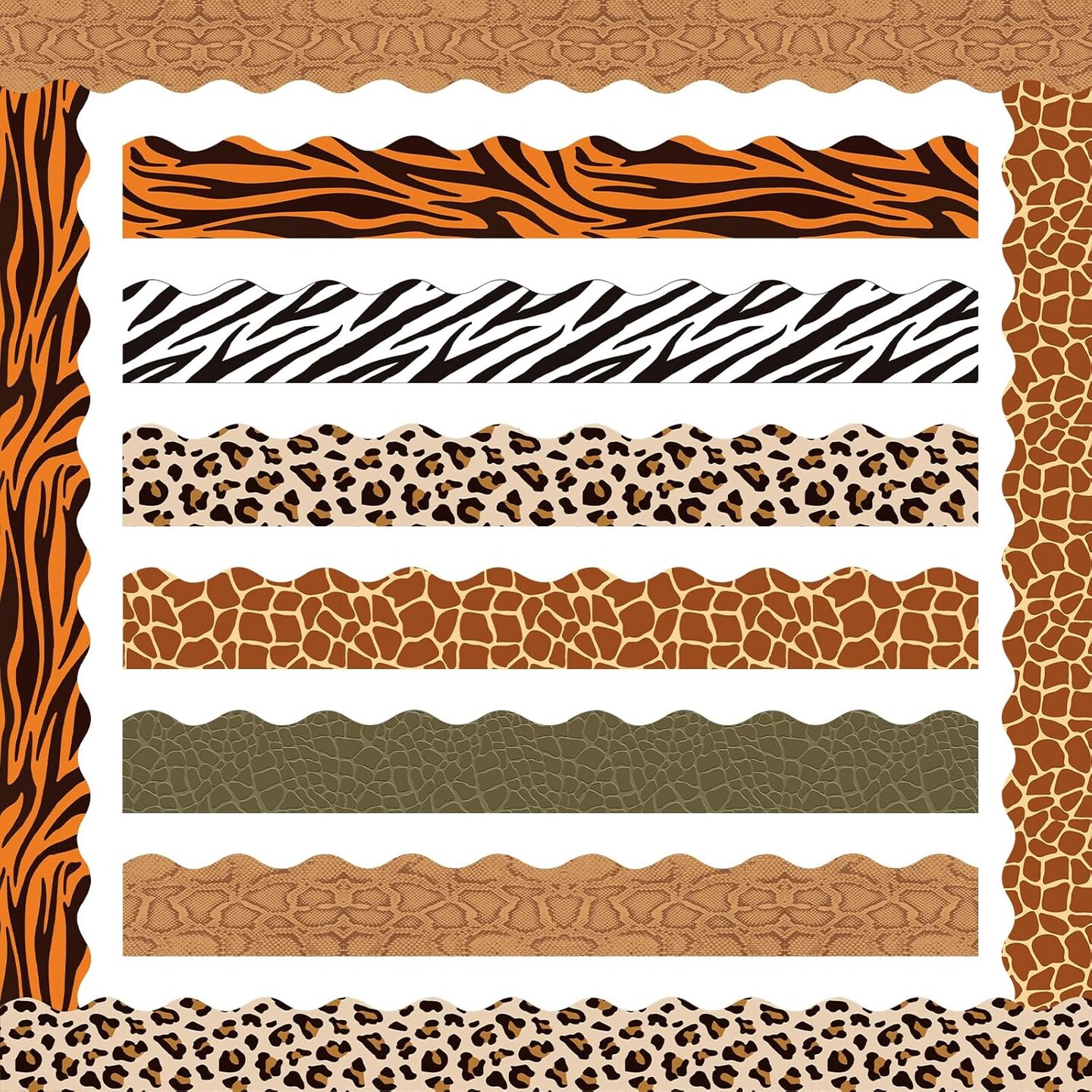 236ft Jungle Theme Bulletin Board Decoration, Summer Classroom Borders ...