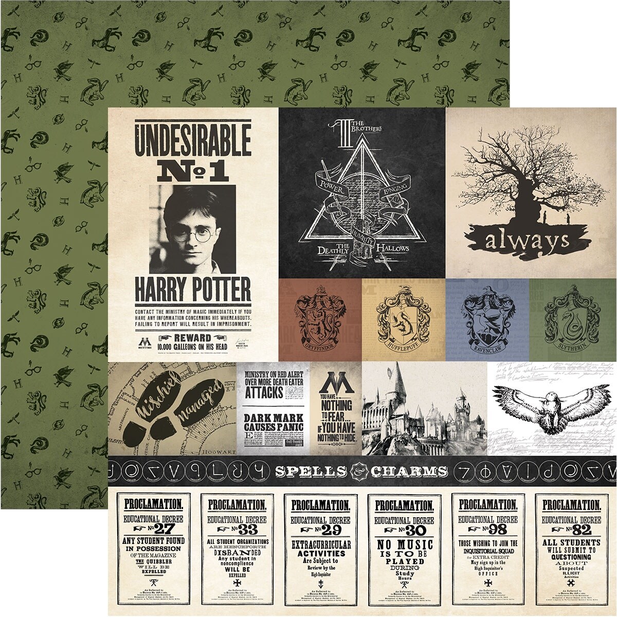 Paper House Harry Potter Double-Sided Cardstock 12"X12"-Harry Potter ...