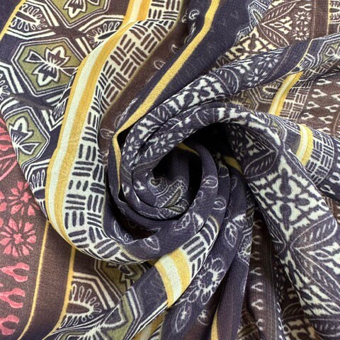 Purple Multi Stripe Poly Print Chiffon Fabric By the Yard | Michaels