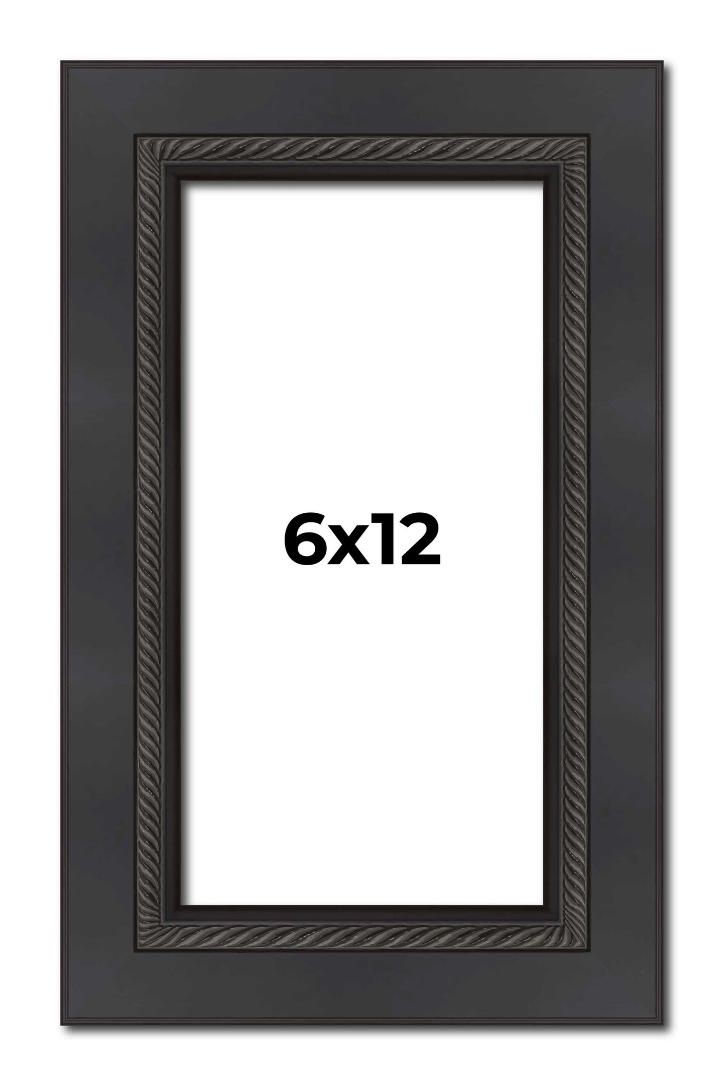 6x12 Traditional Picture Frame with UV Resistant Acrylic Acid Free Backing Available in 3 Finishes Black Brown Gold