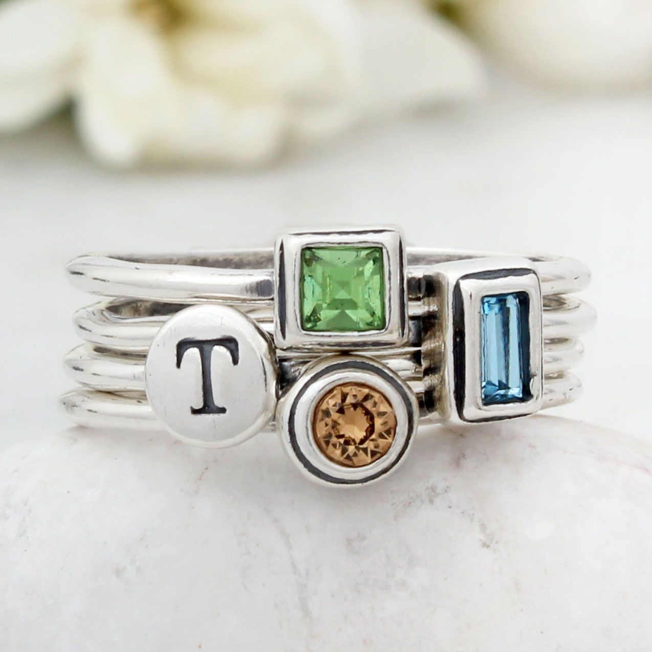 Mother's Day Gift | Silver Stackable Bands | Stack Ring Sets ...