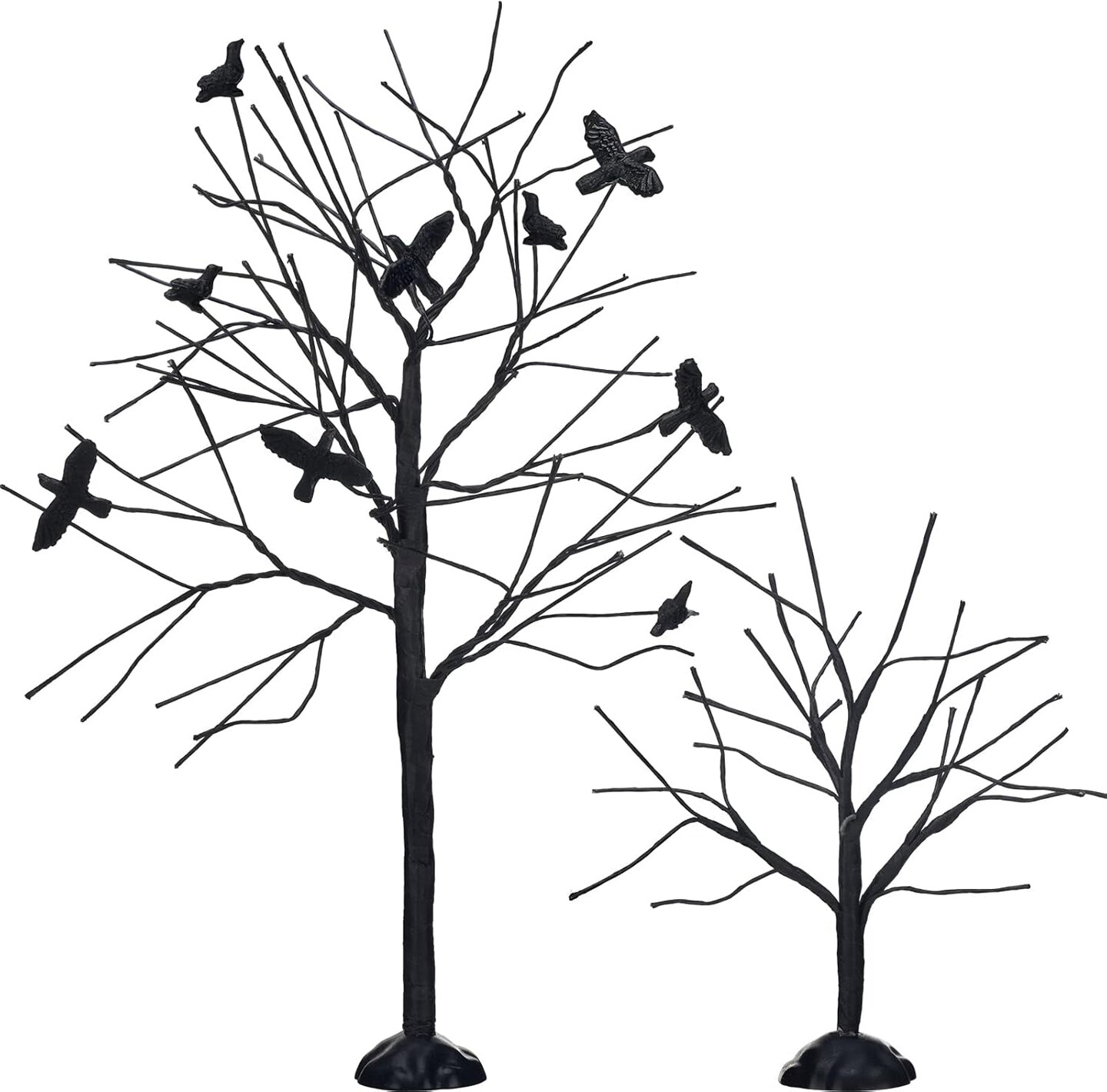 2 Pieces Halloween Accessories for Village Collections Crows Tree ...