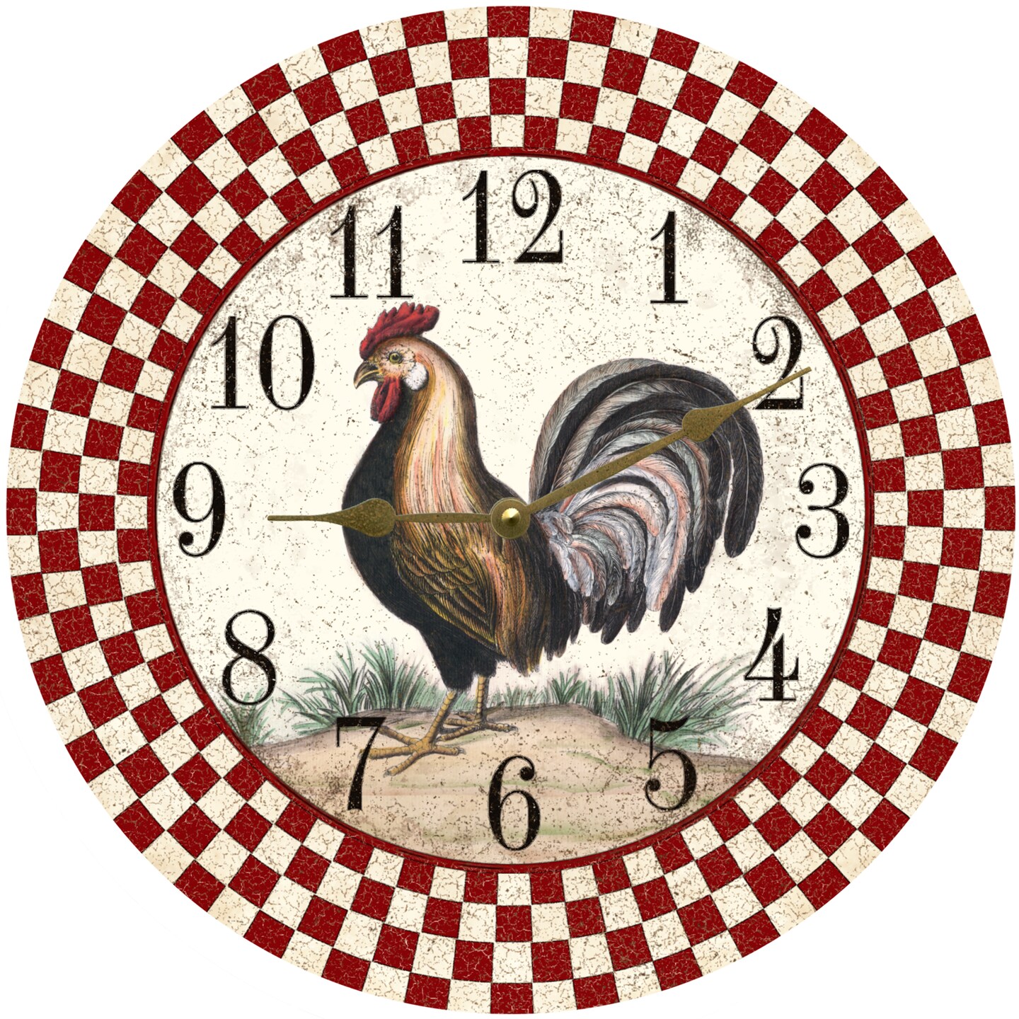 Rustic Farmhouse Rooster Clock - Vintage Country Kitchen Décor ...