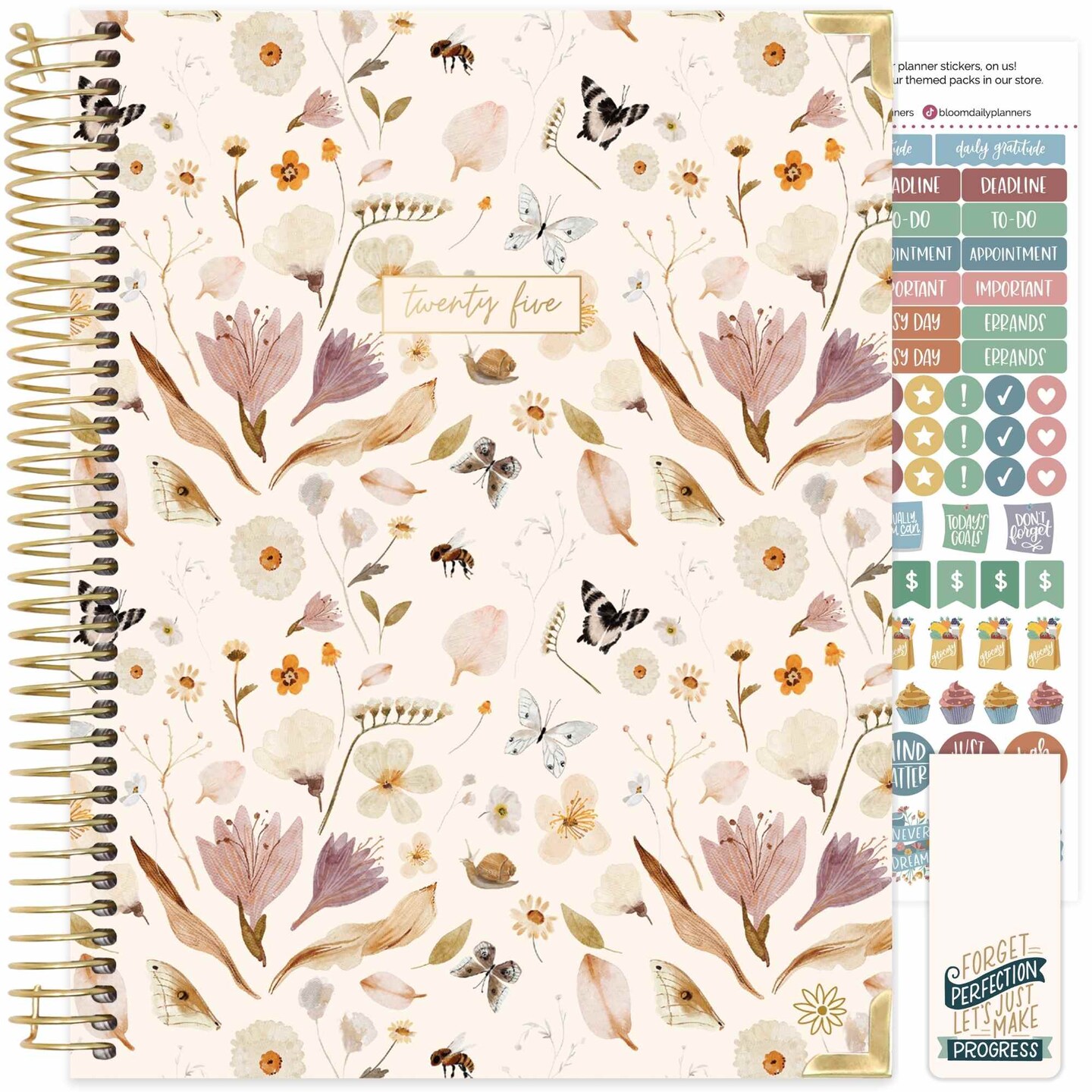 bloom daily planners 2025 Hard Cover Planner, 8.5" x 11", Butterfly ...