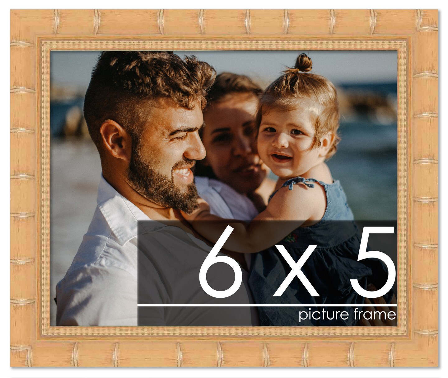 6x5 Modern Bamboo Picture Frame with UV-Resistant Acrylic & Acid Free ...