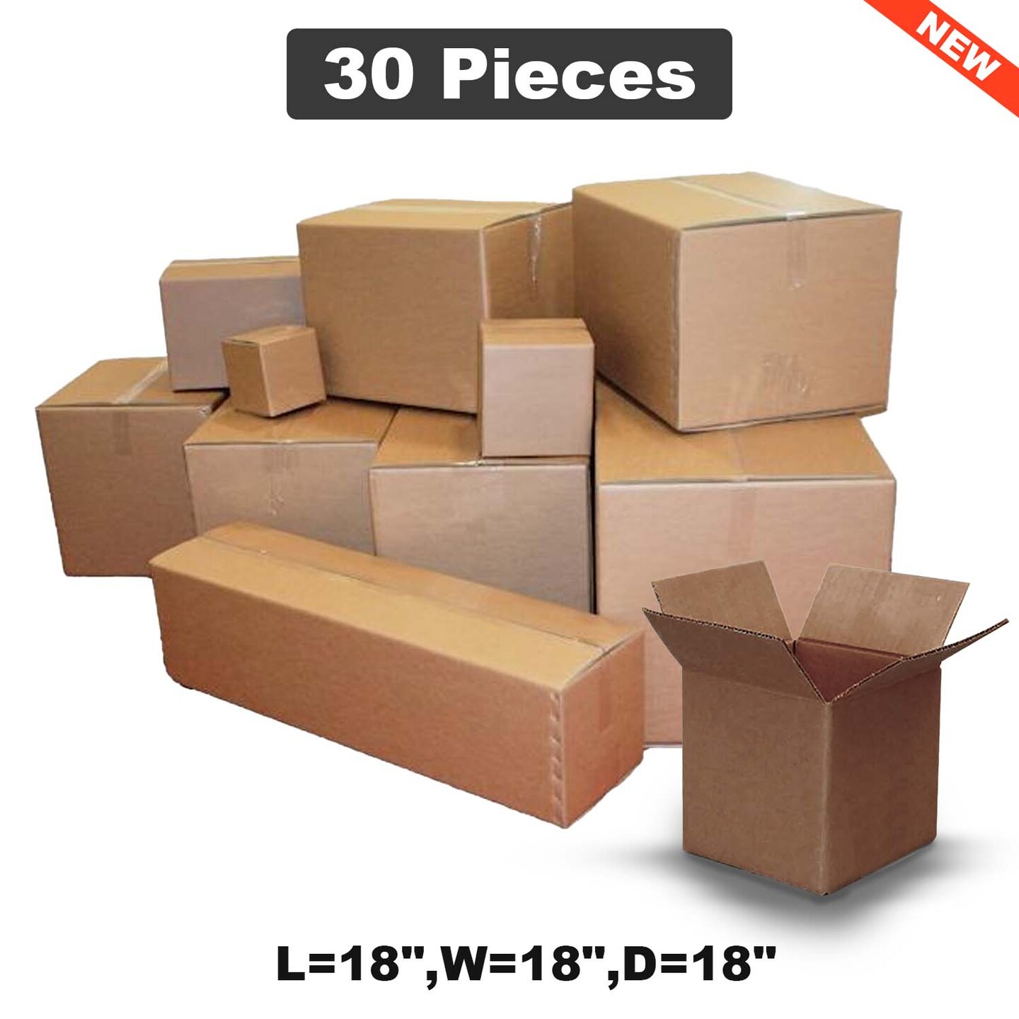Square Shipping & Packing Boxes L-18",W-18",D-18" for Sturdy and ...