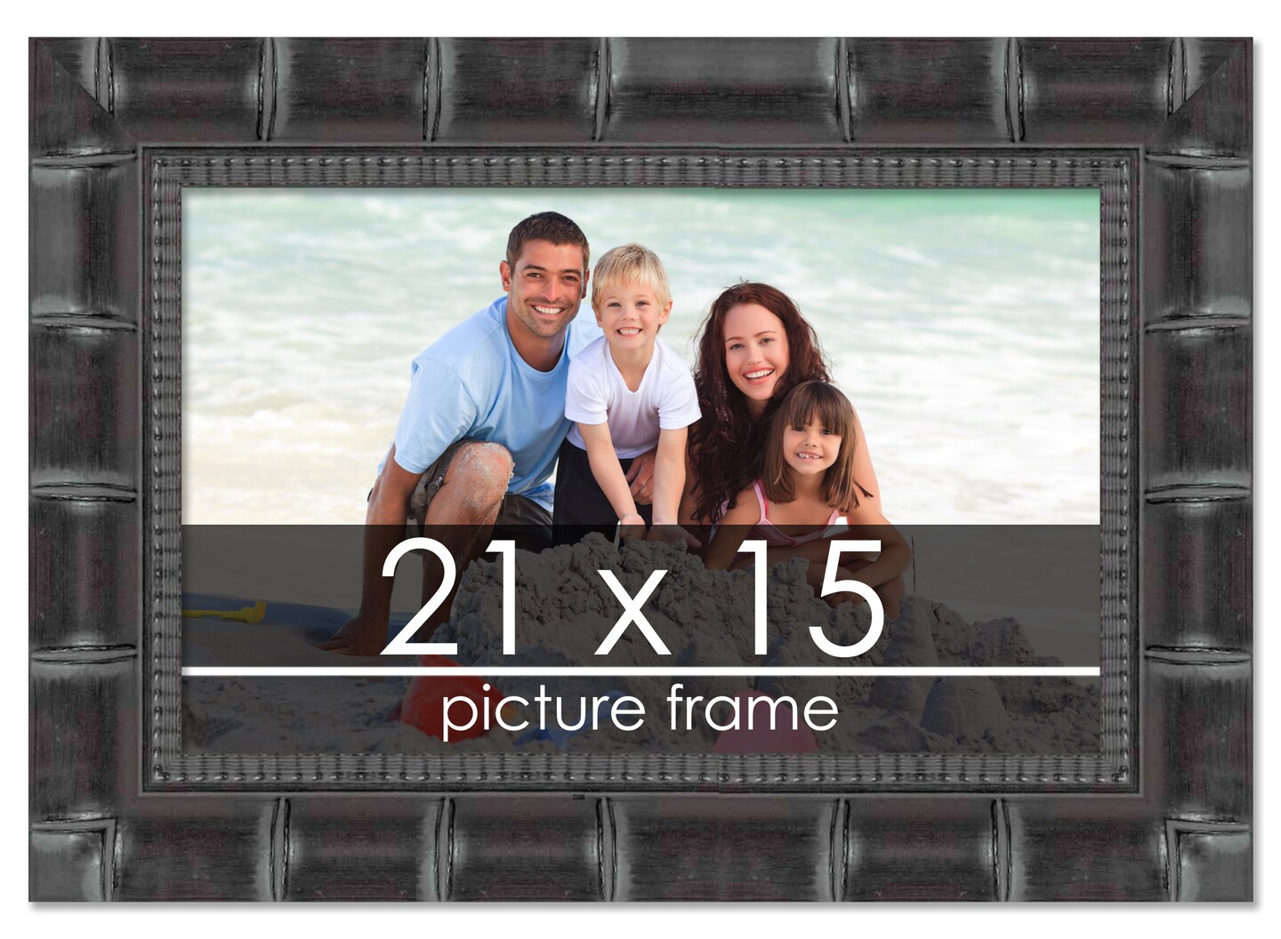21x15 Wide Bamboo Picture Frame with UV-Resistant Acrylic & Acid Free ...