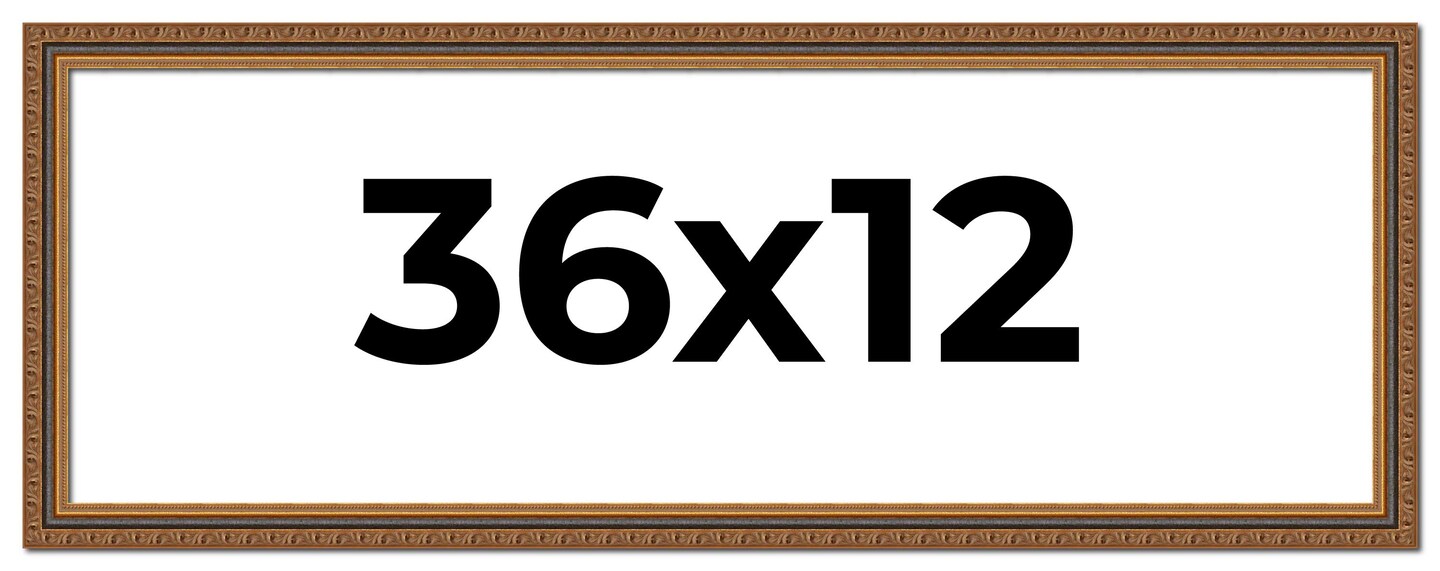 36x12 Classic Gold Picture Frame - UV Acrylic, Foam Board Backing ...