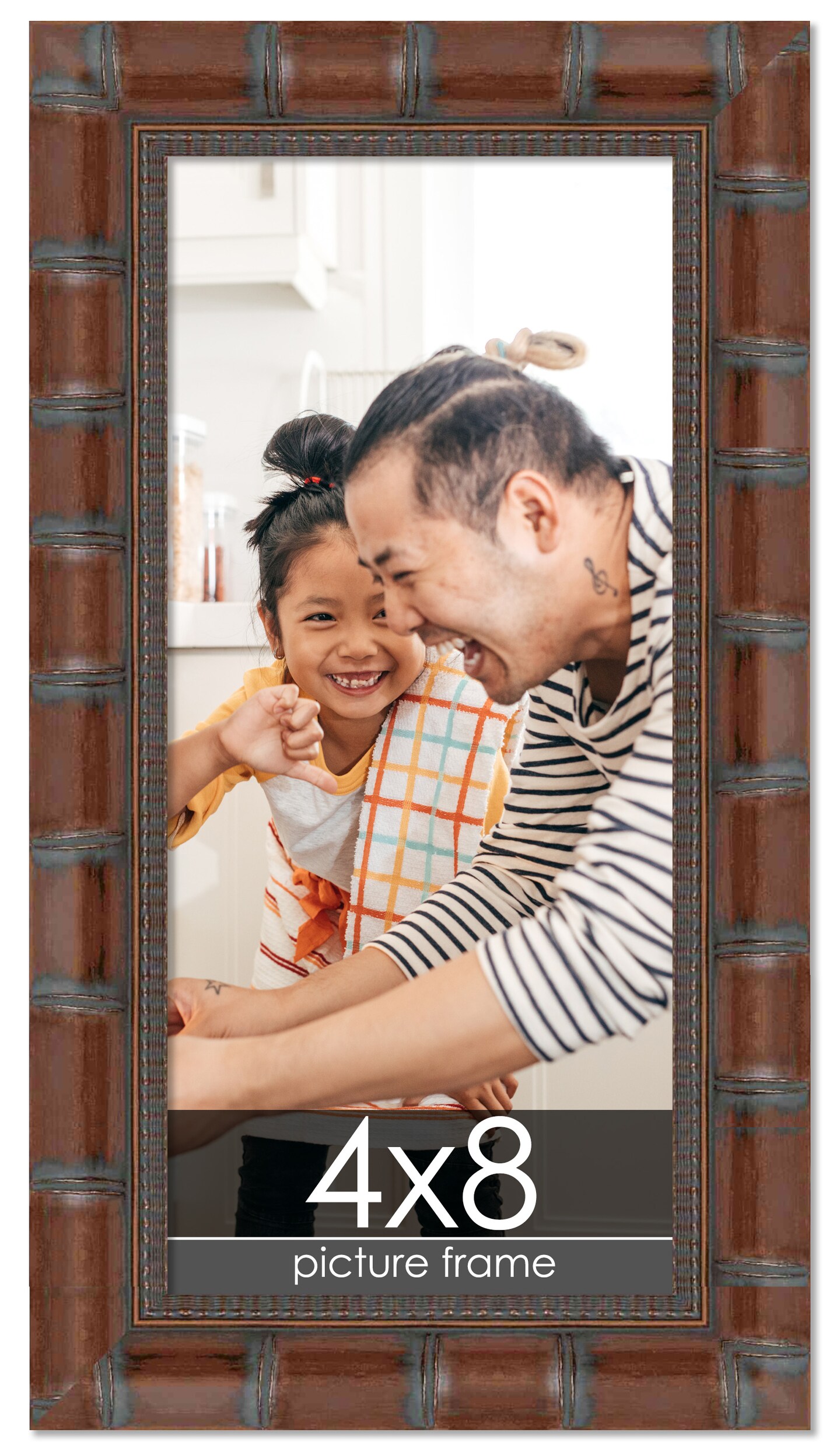 4x8 Wide Bamboo Picture Frame with UV-Resistant Acrylic & Acid Free ...
