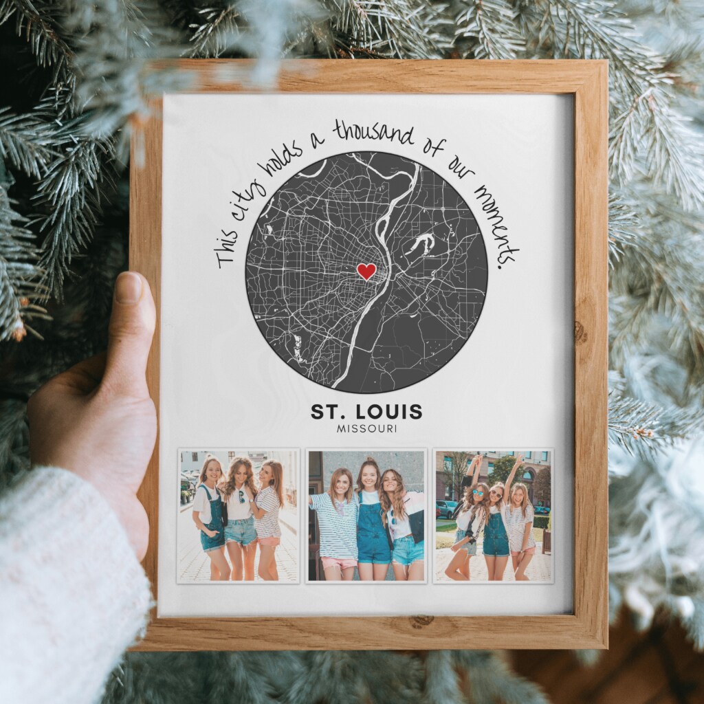 Custom City Map Art with Photos, Personalized Home Decor, Unique Gift ...