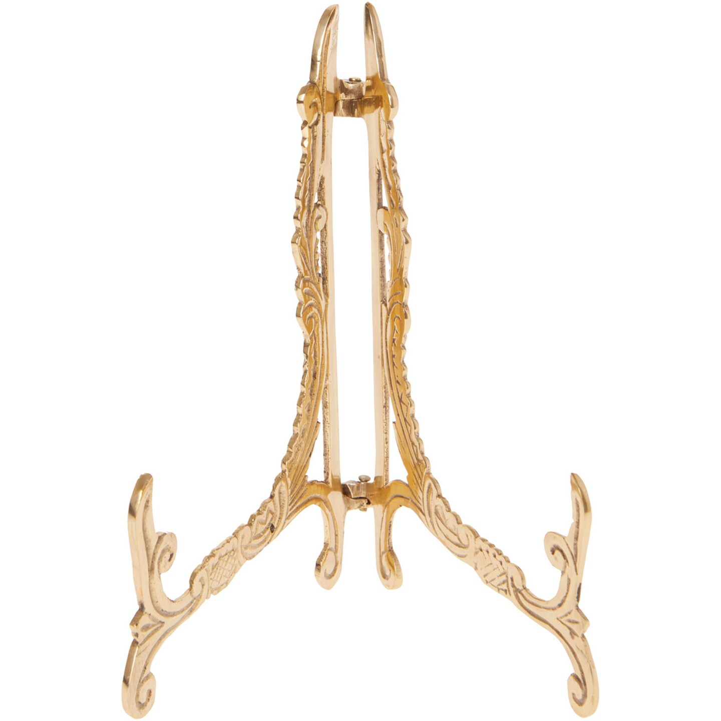 Bard's Ornate Hinged Brass Plate Stand, 7.5" H x 5" W x 5.5" D (For 5 ...