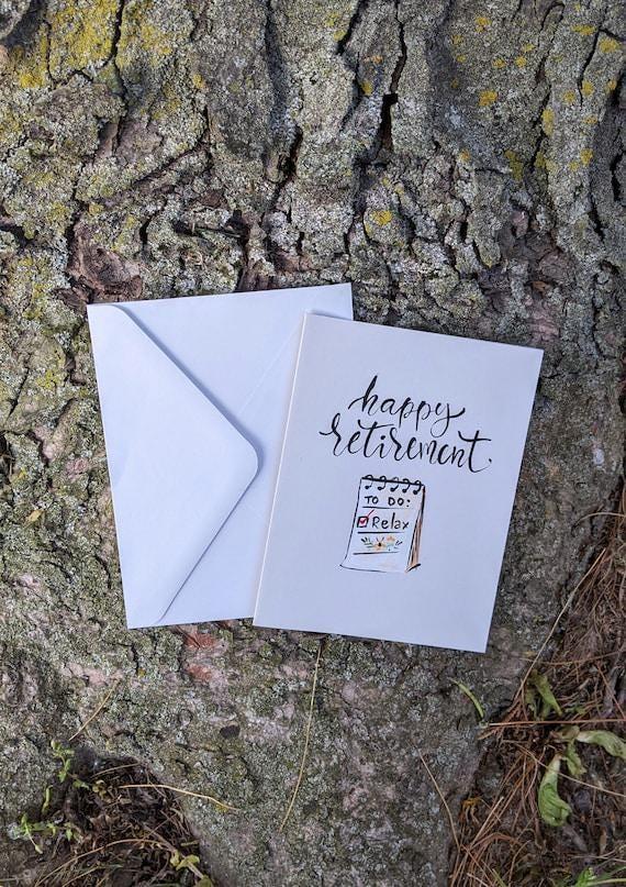 Happy Retirement Greeting Card - Hand Painted Cardstock, "To Do: Relax ...