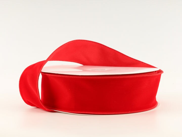 LaRibbons 2 1/2" Value Velvet Ribbon | 50 Yard Roll, Color: Christmas ...