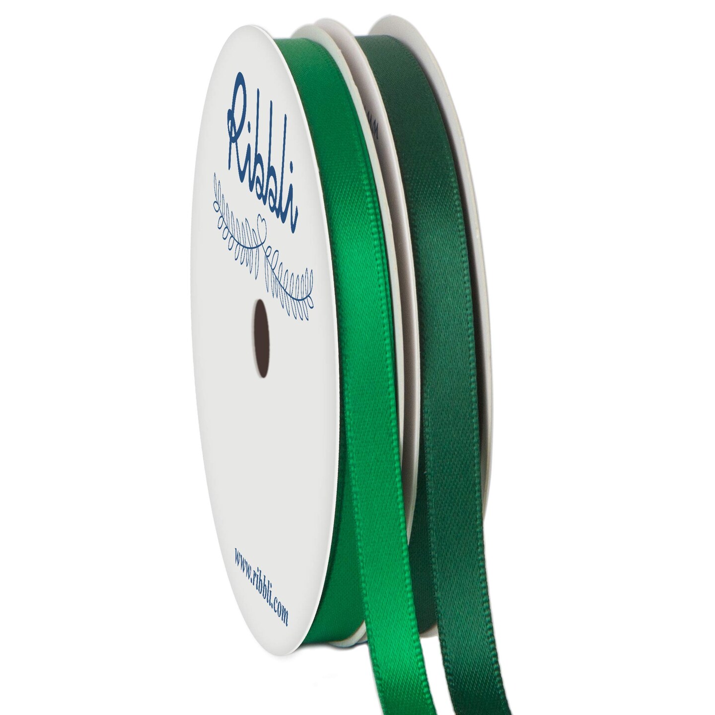 Ribbli 2 Rolls Satin Emerald & Forest Green Craft Ribbon,Total 20 Yards ...
