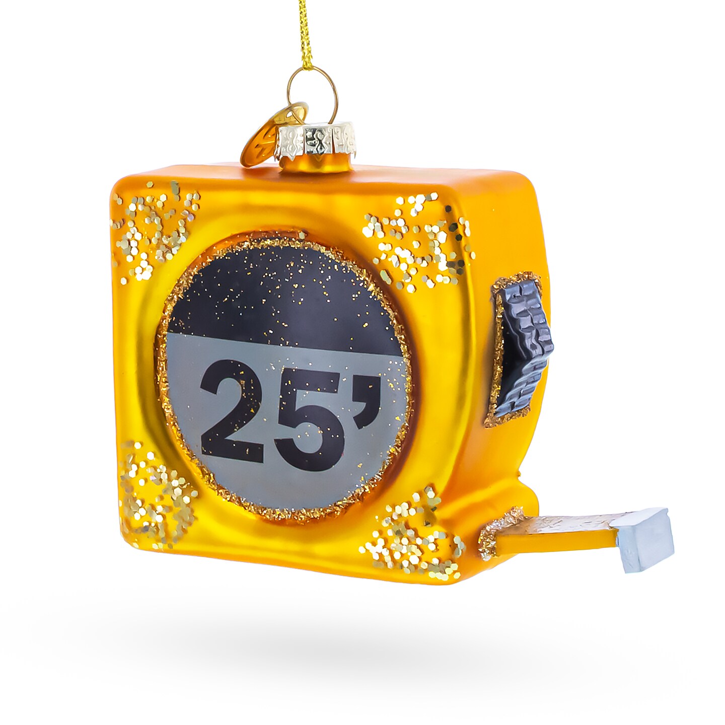 25-Foot Gold Tape Measure Glass Christmas Ornament | Michaels