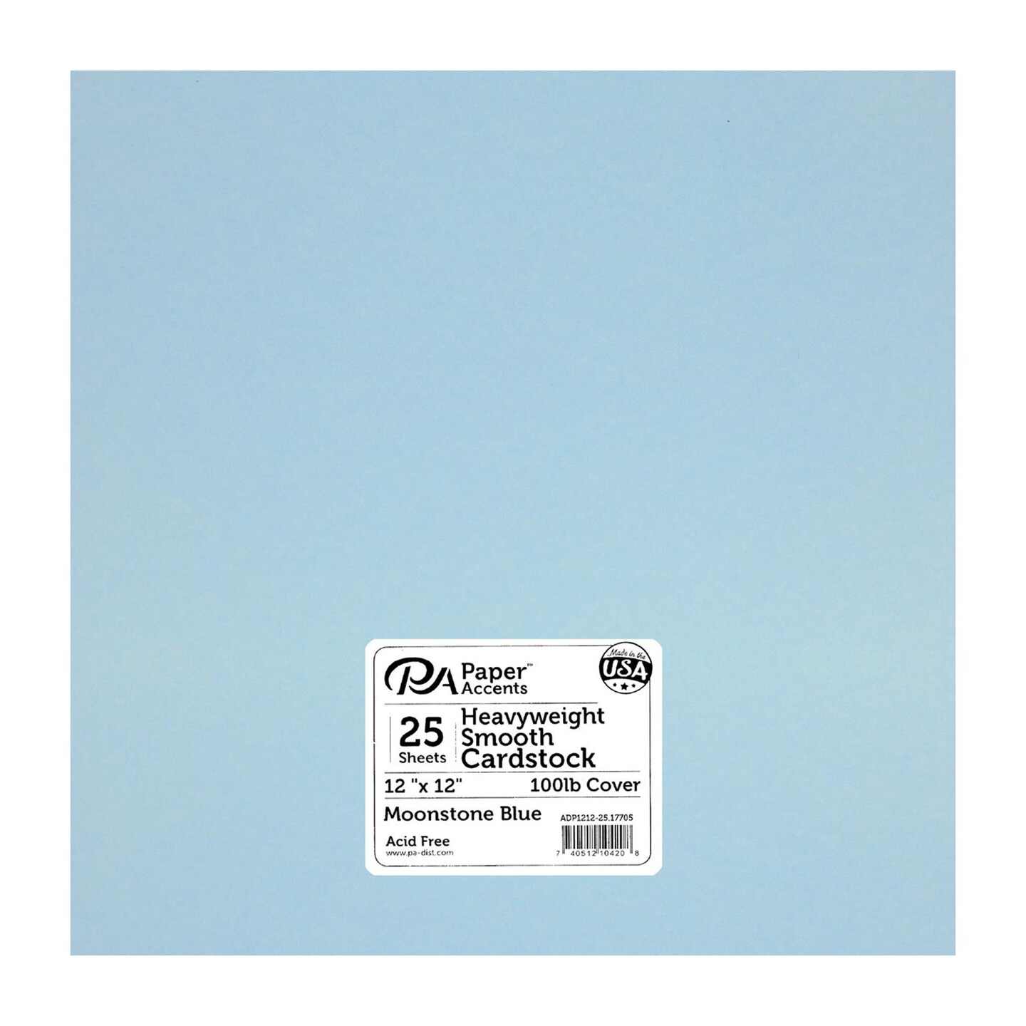 PA Paper Accents Heavyweight Smooth Cardstock 12" x 12" Moonstone Blue ...
