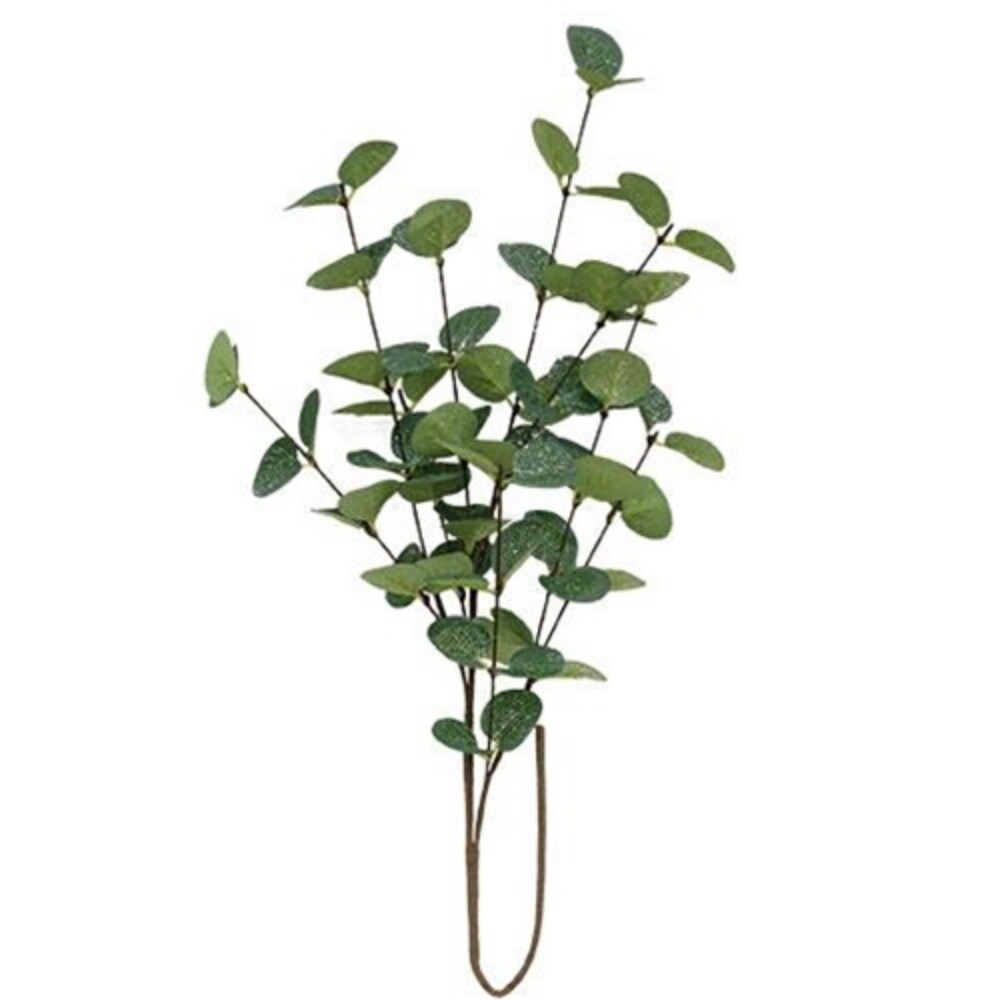 24"Tall Snowy Silver Dollar Spray with Flexible Brown Wrapped Stem ...