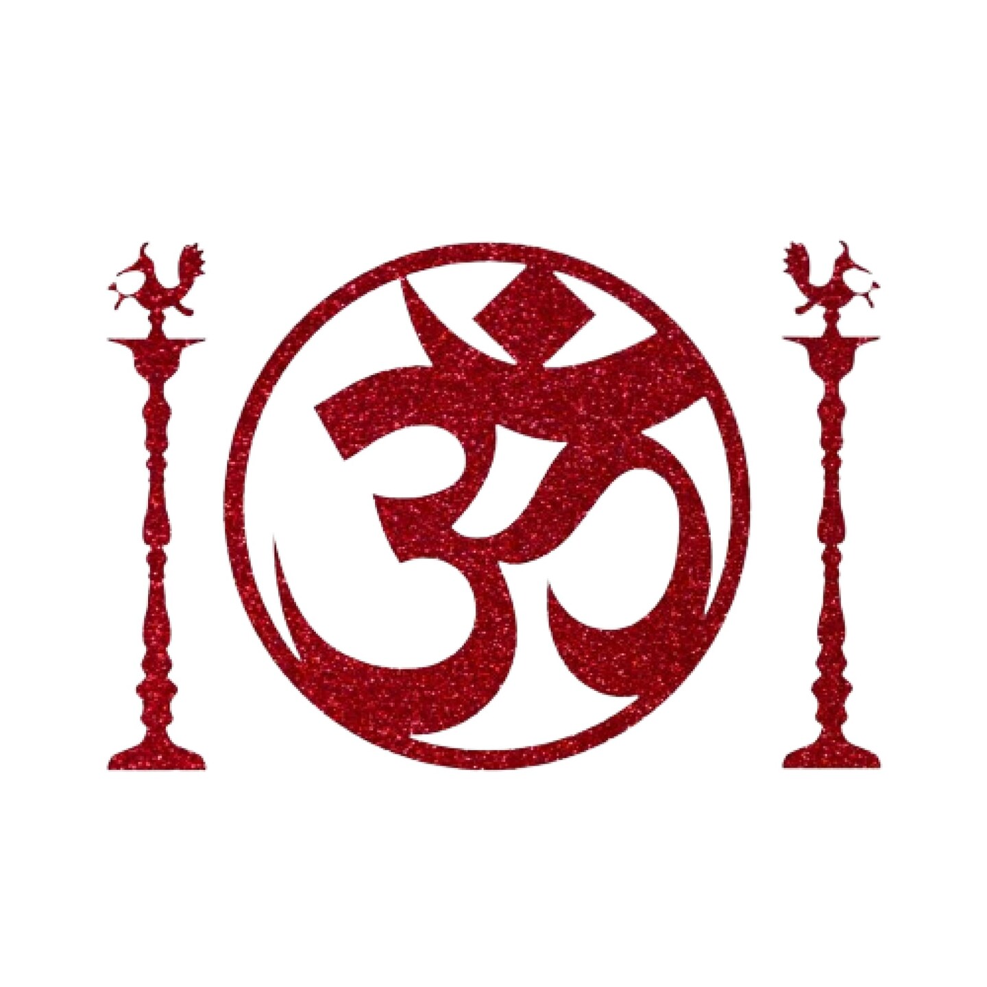 Om and Standing Diya Religious Cutout Stickers Spiritual Home Styling ...