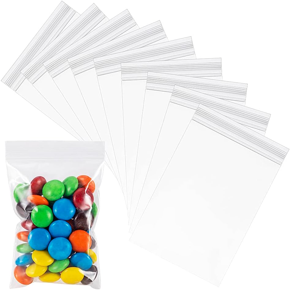 Small Plastic Baggies 2 mil 300pcs 2 x 3 inch Resealable Clear Ziplock Storage Bags for Pills Jewelry Earring Diamond Painting