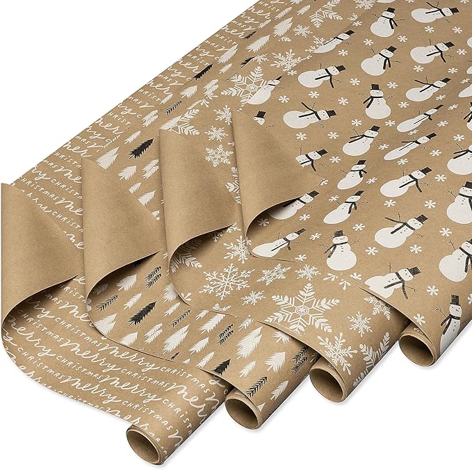 Paper Bundle (Snowmen) for Christmas and All Holidays (4 Rolls 30 in. x ...