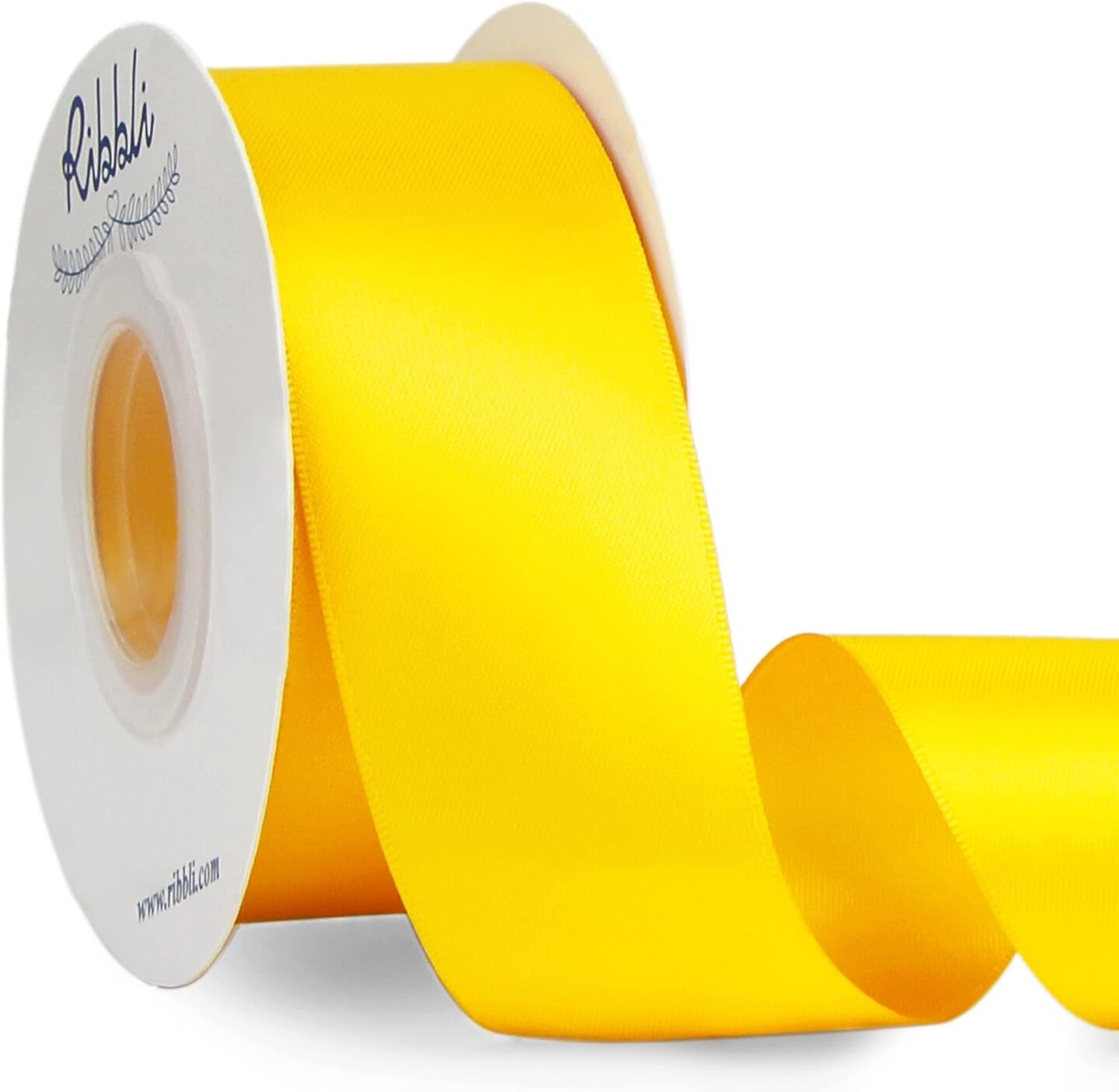 Maize Yellow Double Faced Satin Ribbon,1-1/2” X Continuous 25 Yards,Use ...