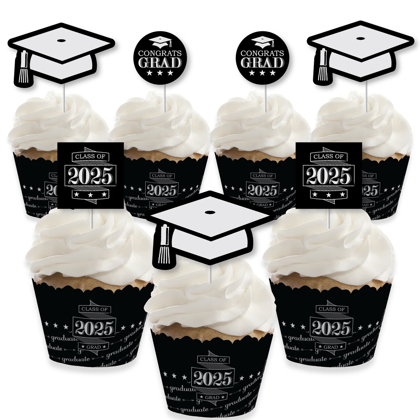 Big Dot of Happiness Graduation Cheers - Cupcake Decoration - 2025 ...