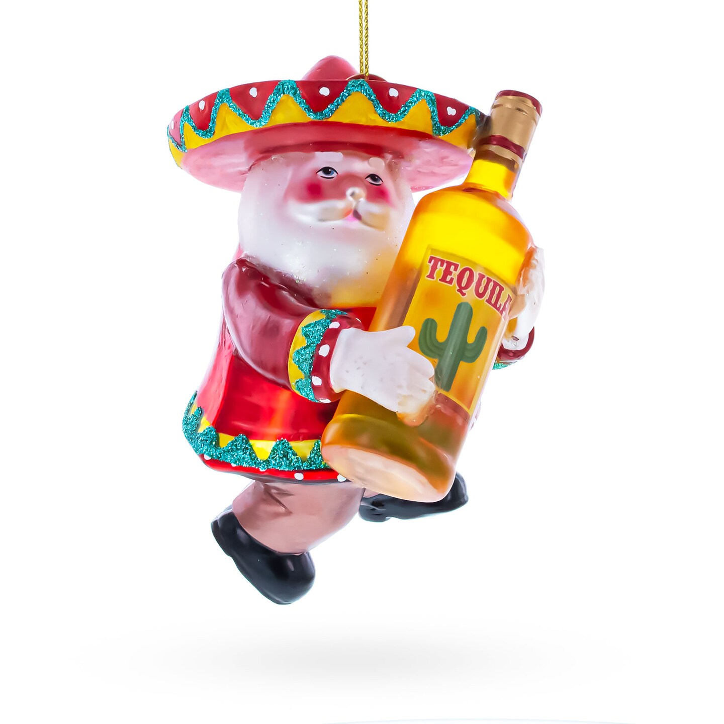 Santa Clutching Tequila Bottle Glass Christmas Ornament | Michaels