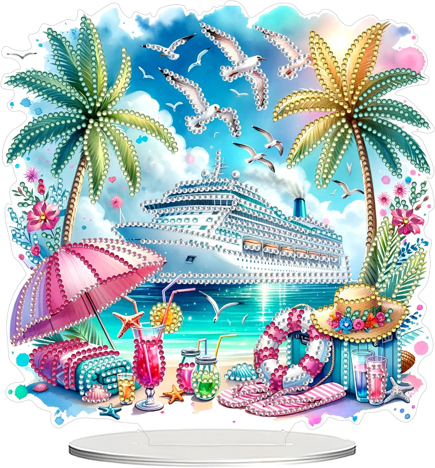 DIY Tabletop Diamond Art Painting Kit, Double Sided Desktop Ornament ...