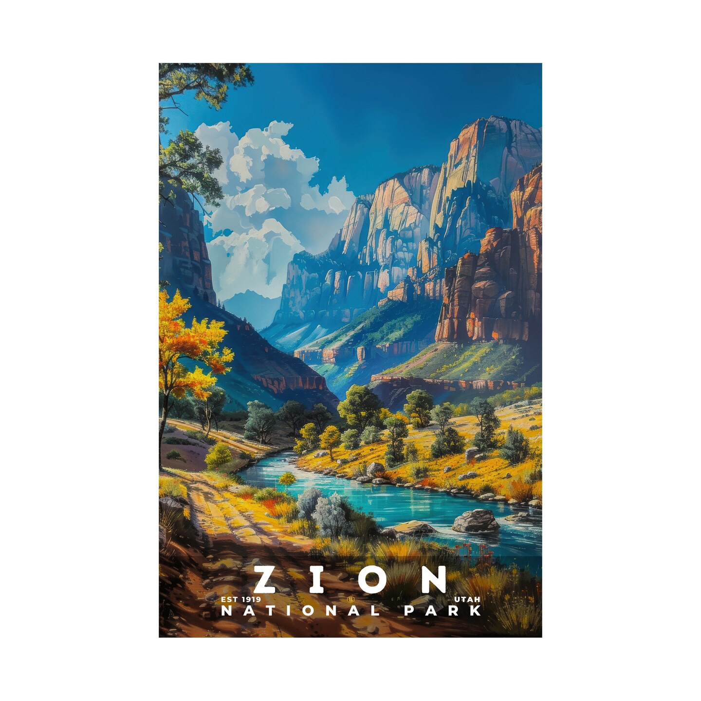Zion National Park Poster, Travel Art, Office Poster, Home Decor | S16 ...