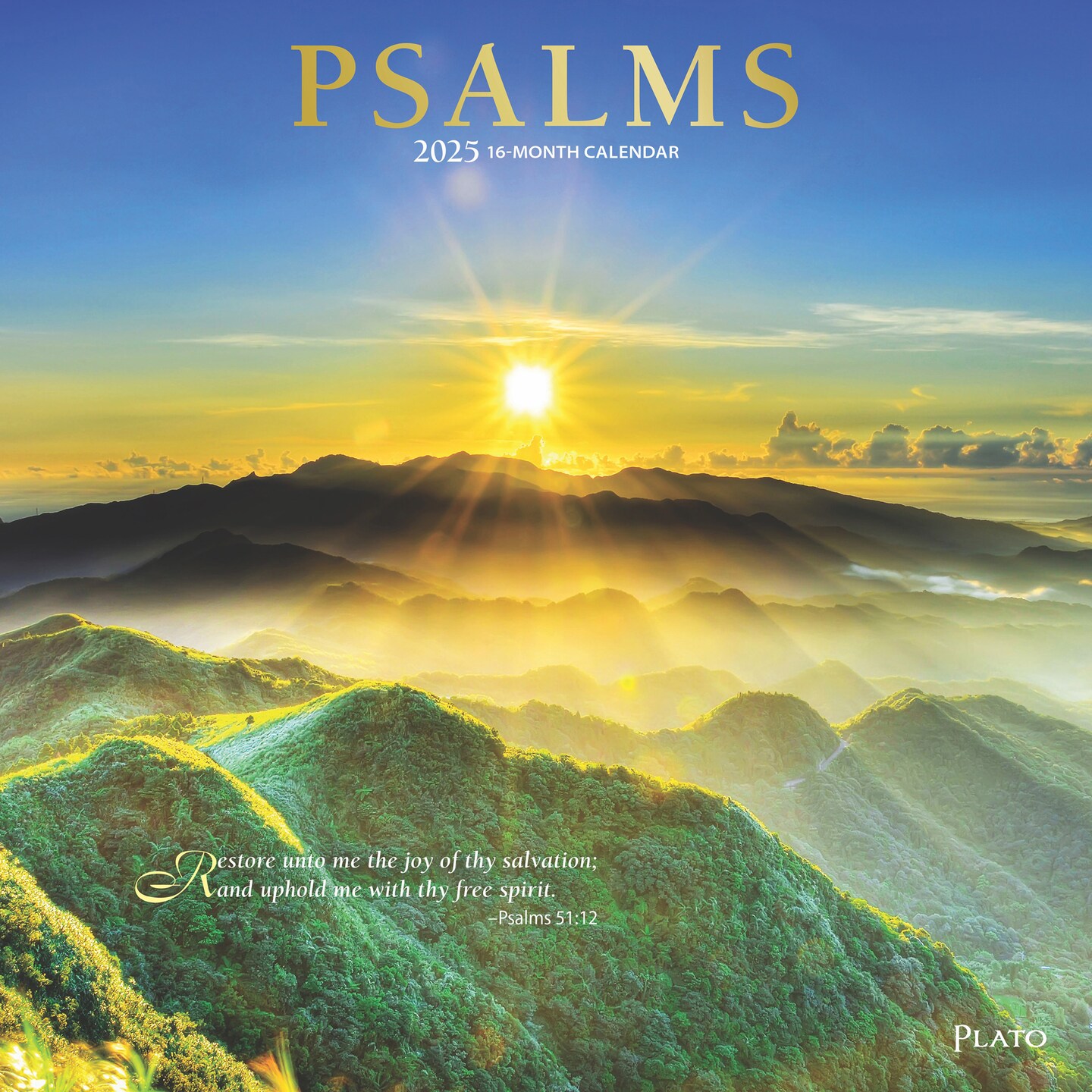 Psalms | 2025 12 x 24 Inch Monthly Square Wall Calendar | Foil Stamped ...