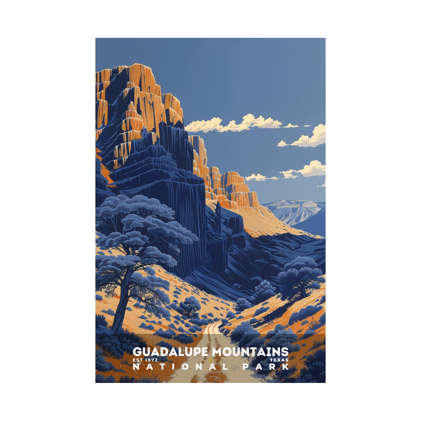 Guadalupe Mountains National Park Poster, Travel Art, Office Poster ...