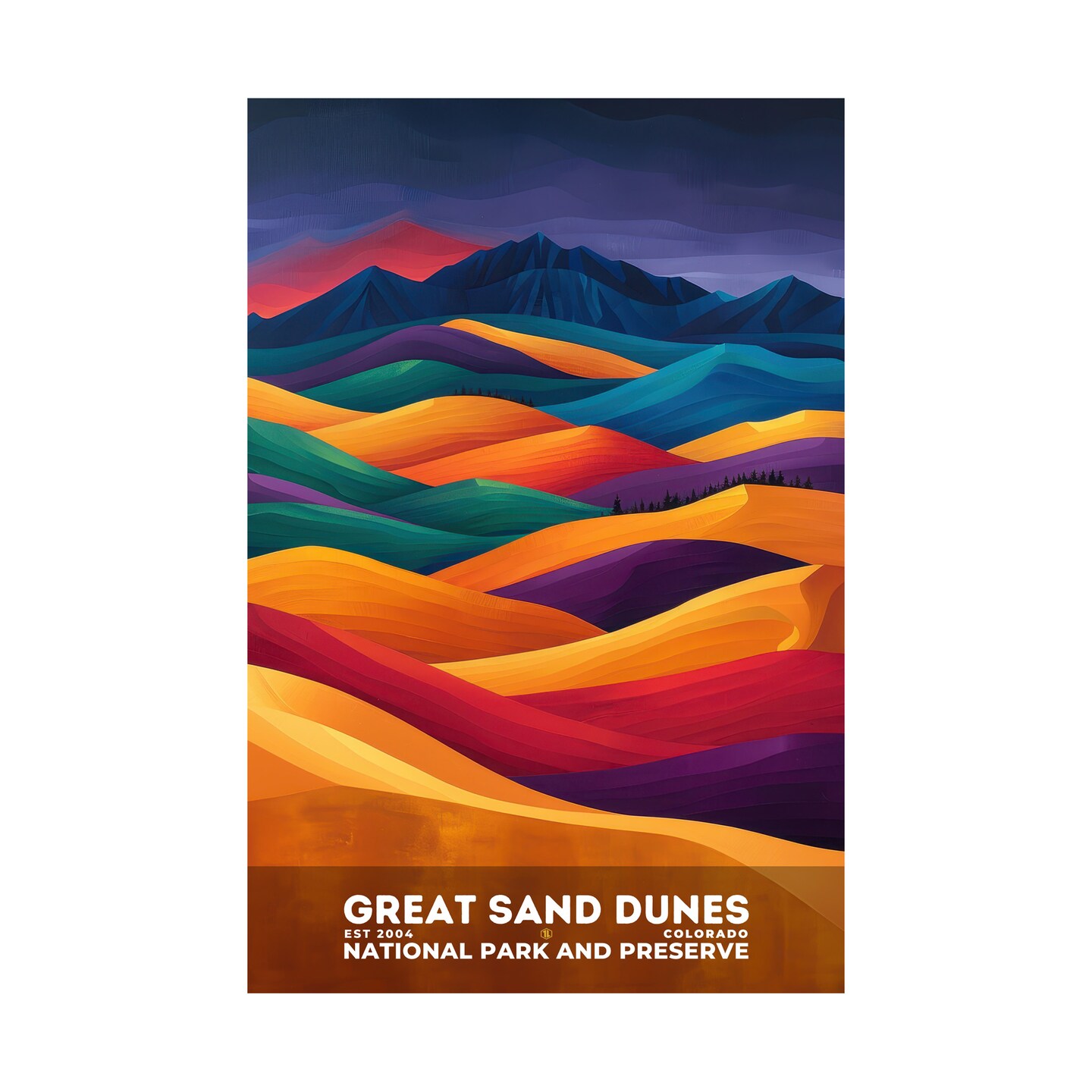 Great Sand Dunes National Park Poster, Travel Art, Office Poster, Home ...