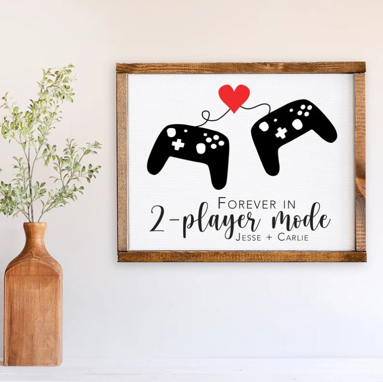 Forever In 2-Player Mode — Video Game Decor, Wood Framed Canvas Gaming ...