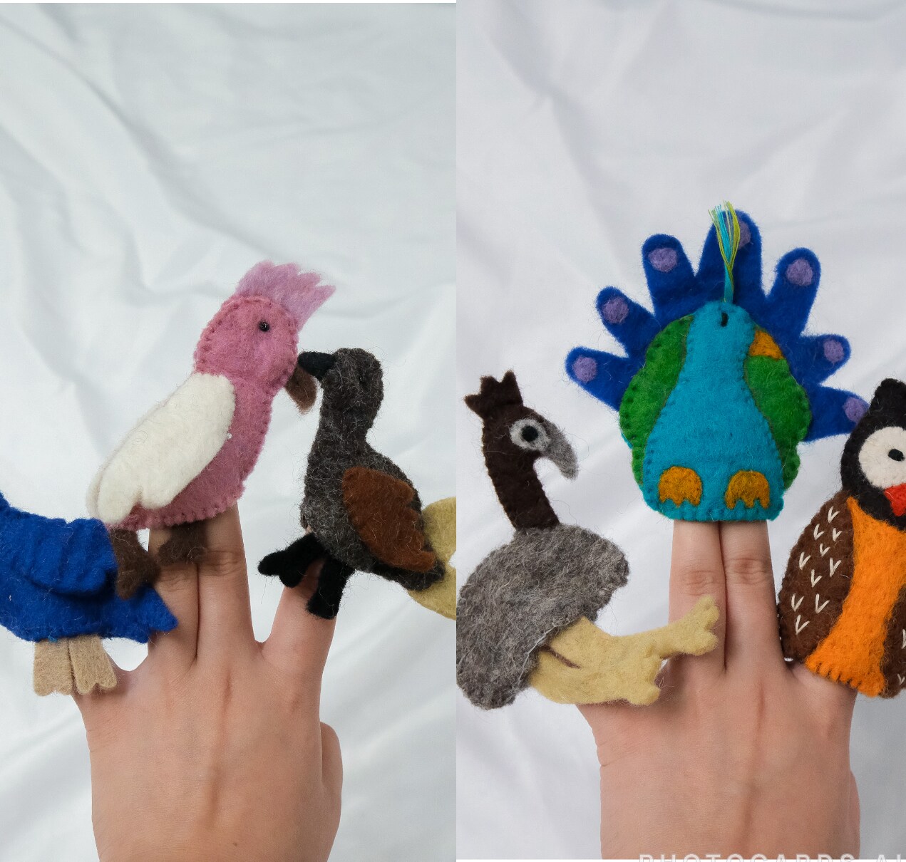 Handmade felt Bird Finger Puppet, Storytelling for Kids, Nursery ...
