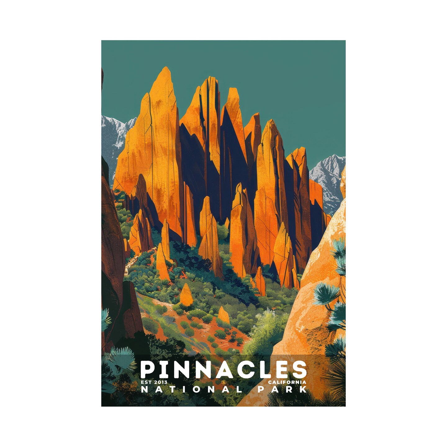 Pinnacles National Park Poster, Travel Art, Office Poster, Home Decor ...