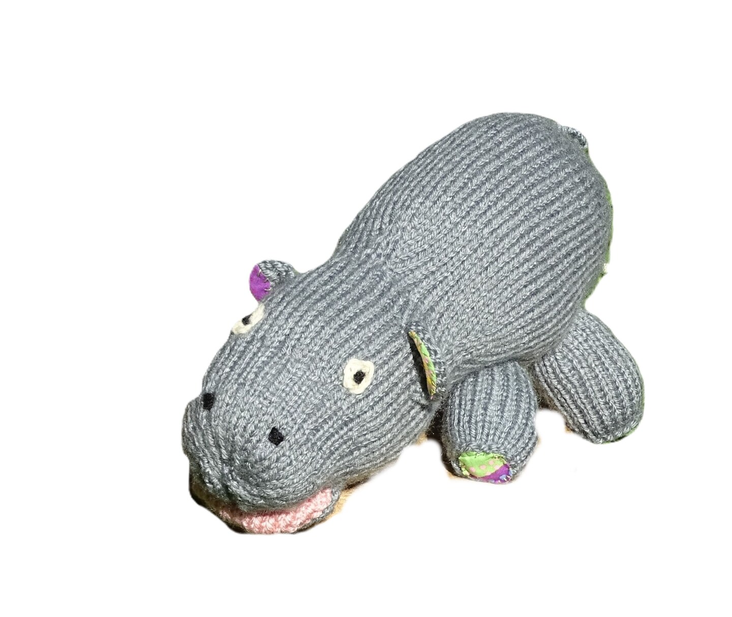Hippo, Stuffed Animal, Soft Hand Knit Hippo, Grey Toy, Stuffed Grey ...