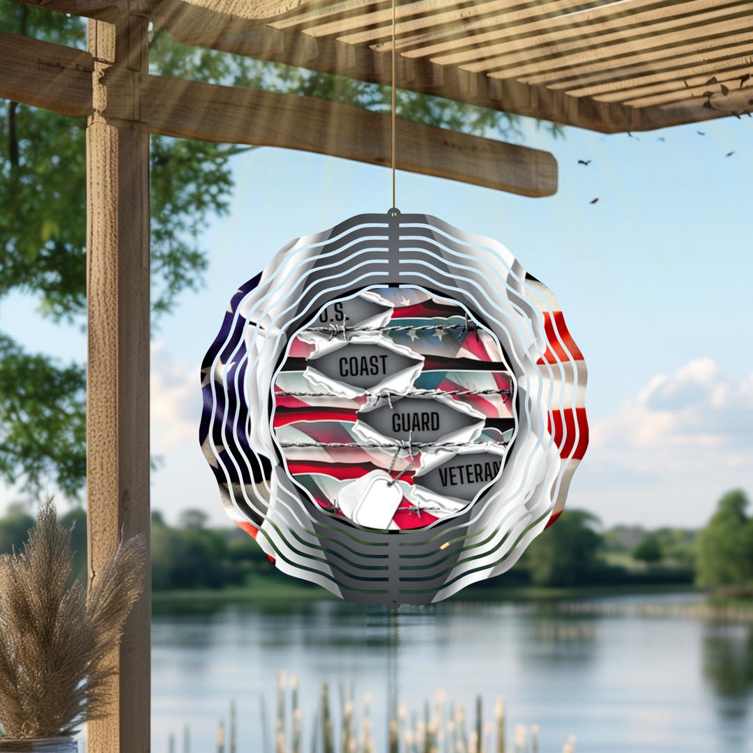 United States Coast Guard Wind Spinner | Military Veteran Outdoor Decor ...