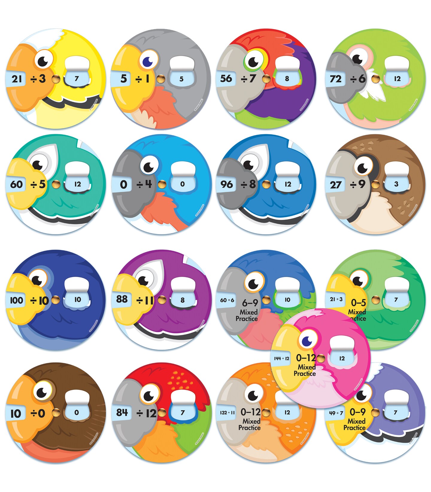 Carson Dellosa Set of Division EZ Spin Wheels, 18 2-Piece Math ...