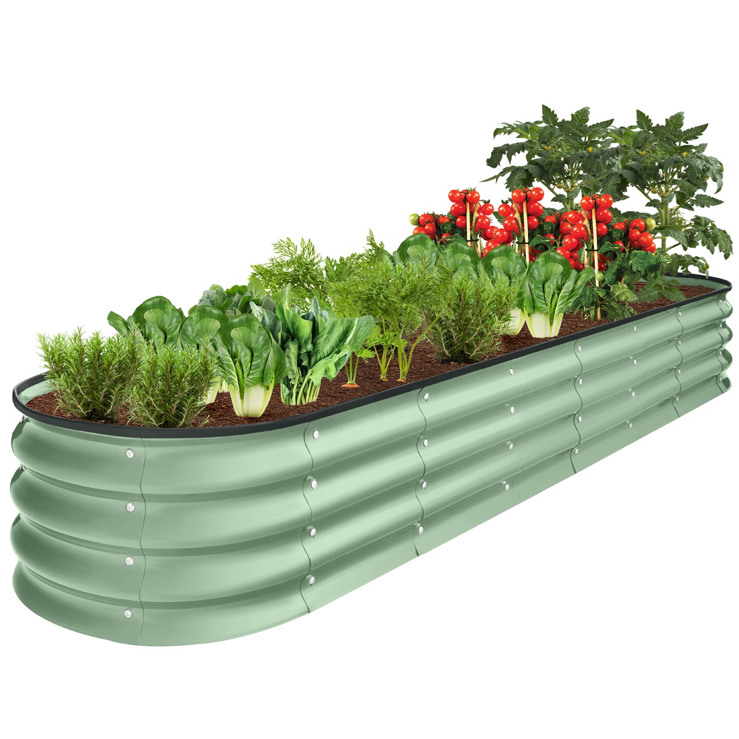 Best Choice Products 8x2x1ft Outdoor Metal Raised Oval Garden Bed ...