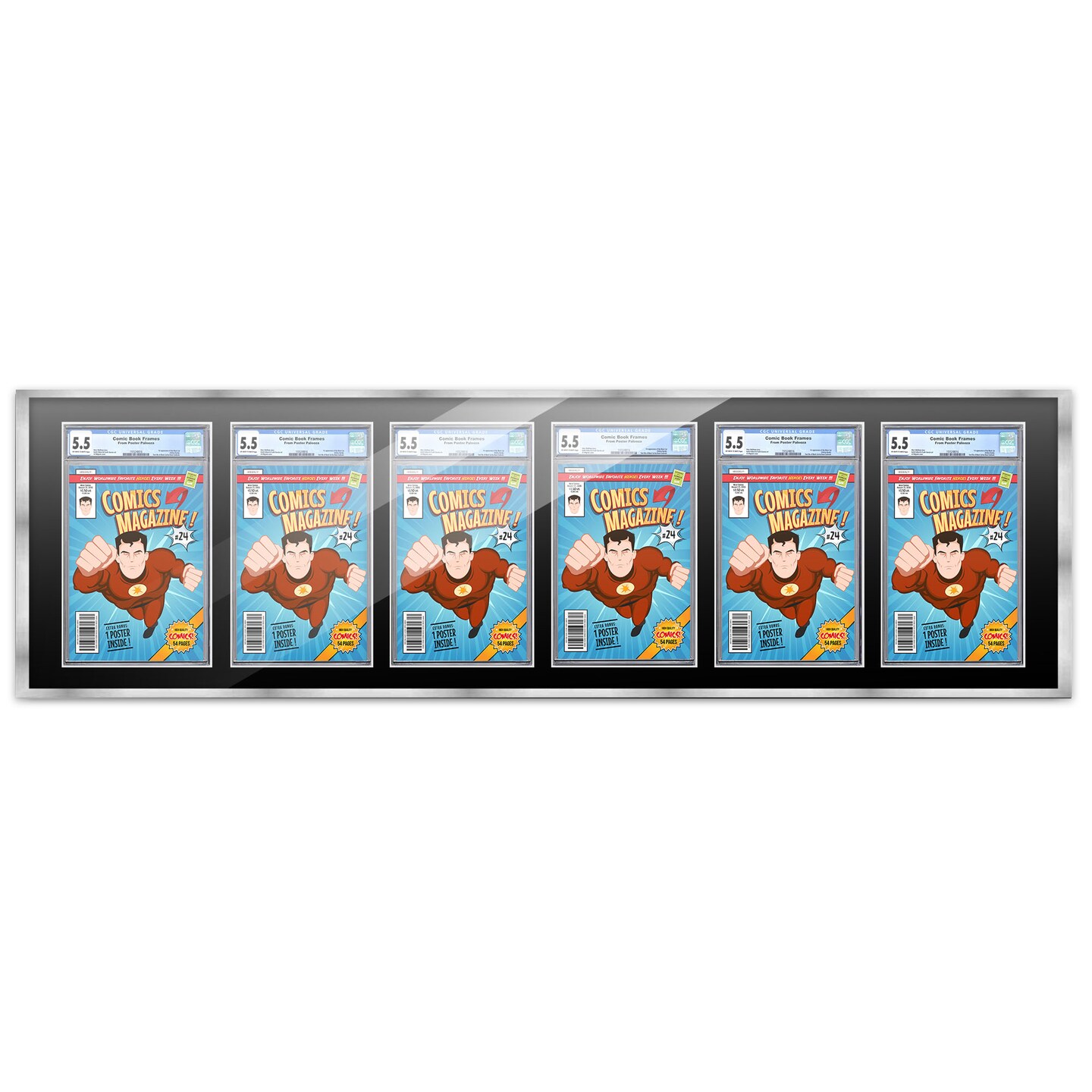 Comic Book Display Frame for CGC, PGX Graded, Slabed Comics - Silver ...