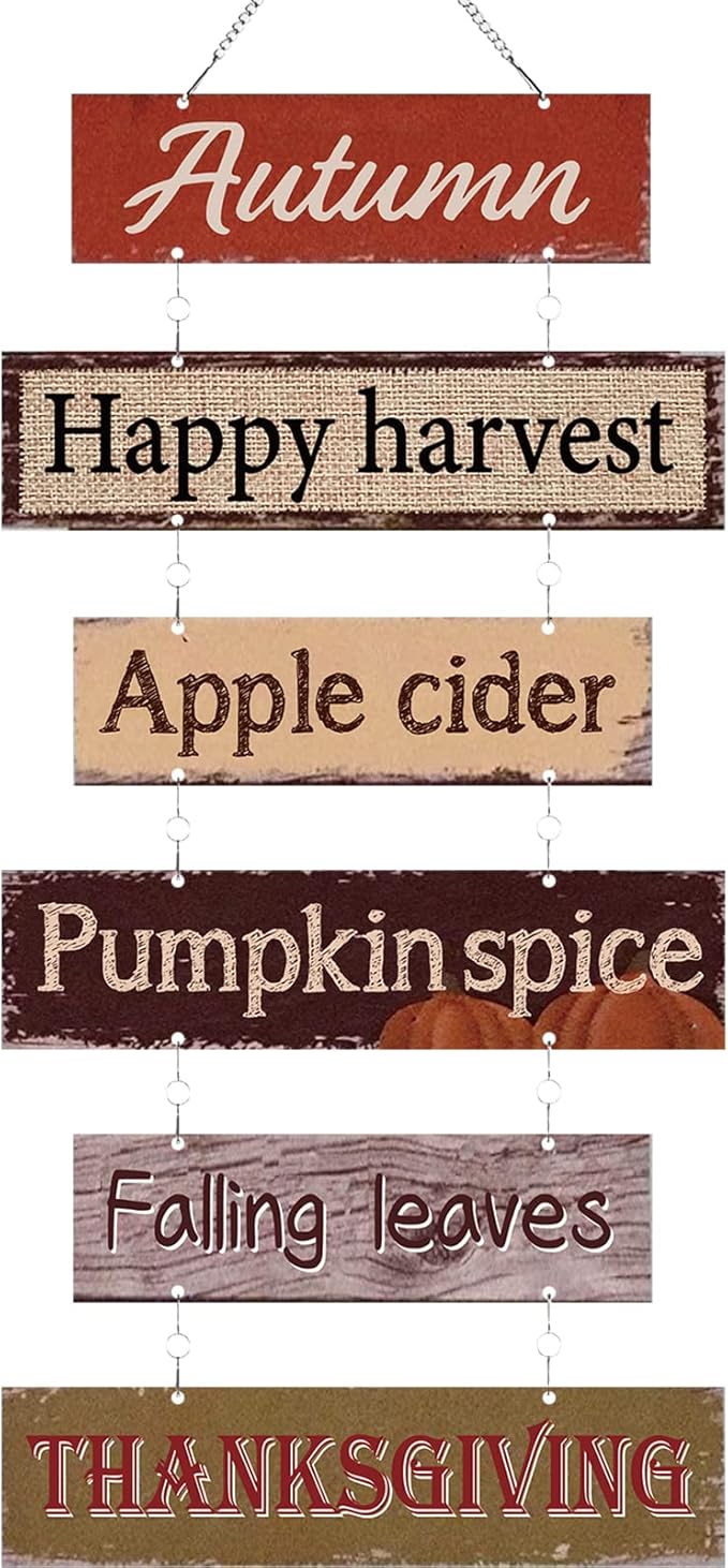 Fall Decorations for Home Thanksgiving Hanging Signs Autumn Indoor ...