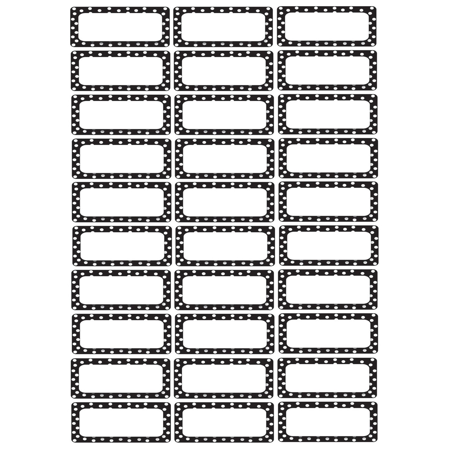 Die-Cut Magnetic Foam Black & White Dots Labels/Nameplates, Pack of 30 ...