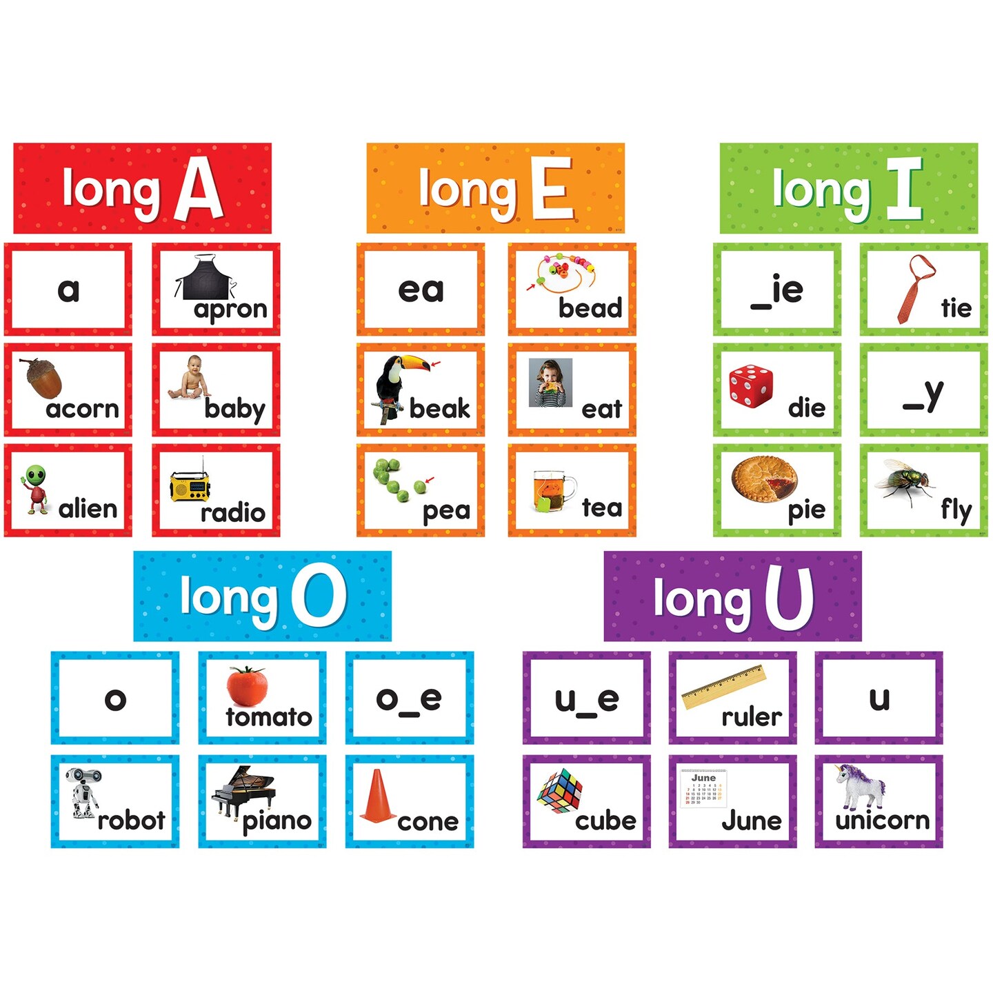 Long Vowels Pocket Chart Cards, 205 Pieces | Michaels