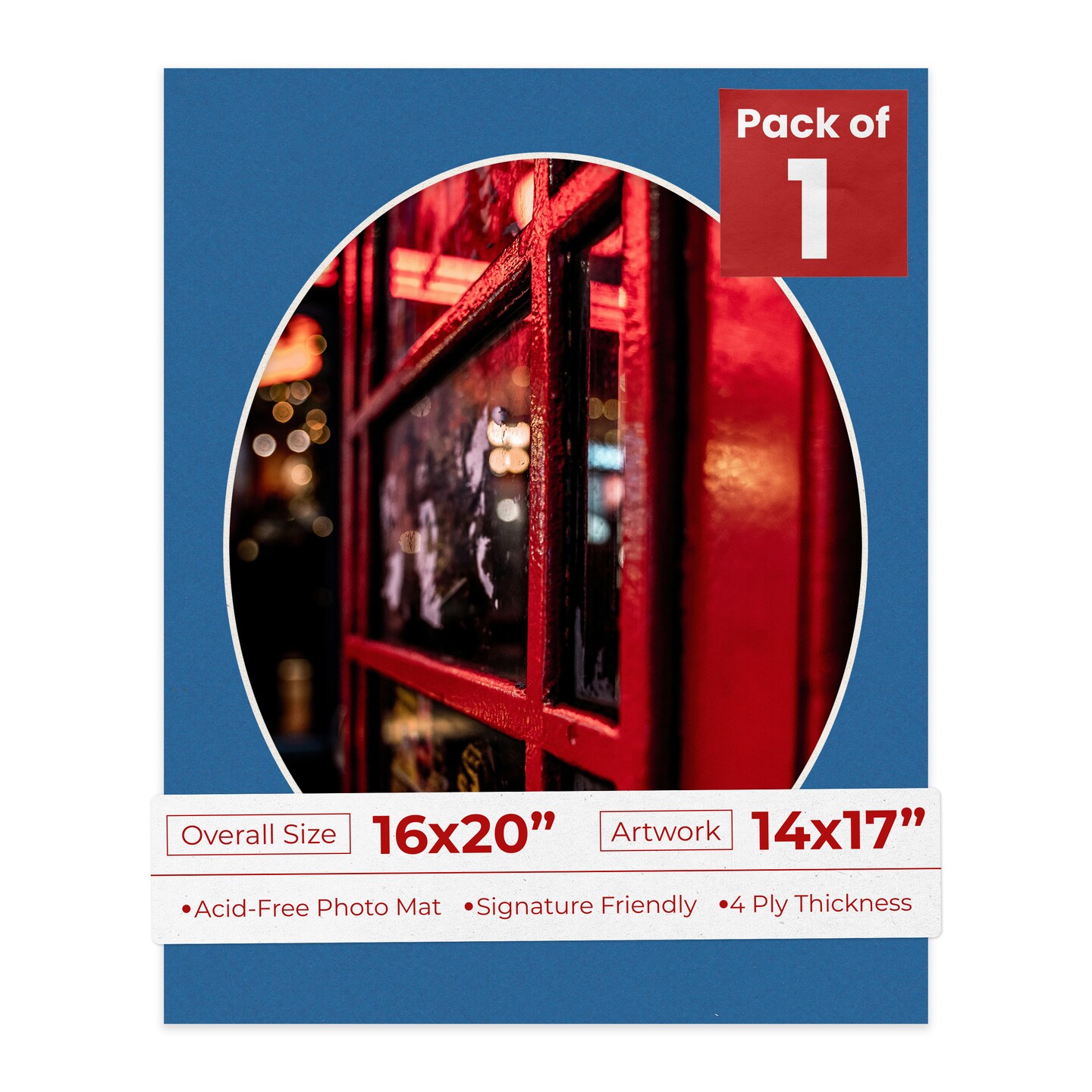 Royal Blue Mat Board for 16x20 Frames - Oval Opening for 14x17 Photos ...