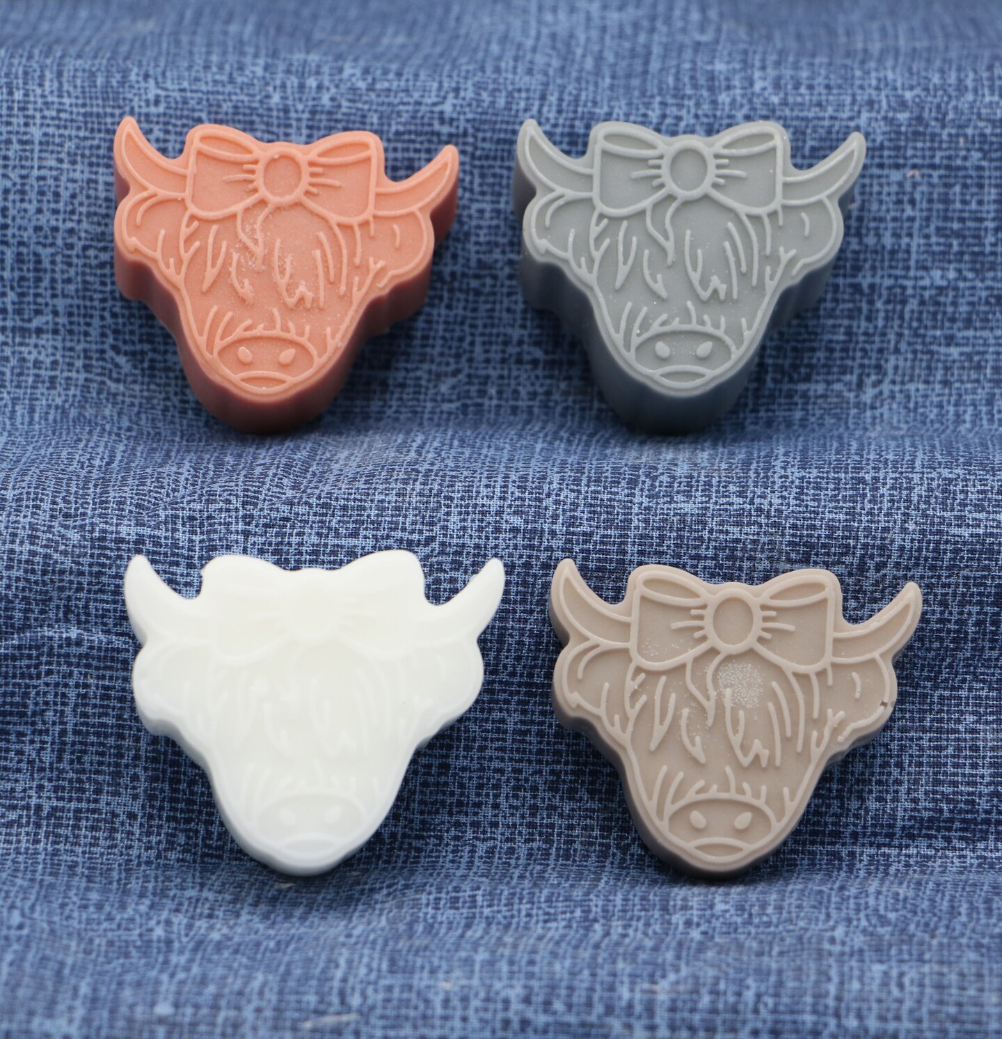 Set of 4 Adorable Highland Cow Hand Soaps, Party Soap Favors ...